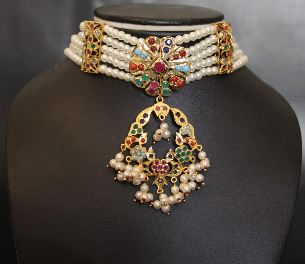 Nauratan Guluband Necklace Set - Elegant Pearls & Jewellery Collection